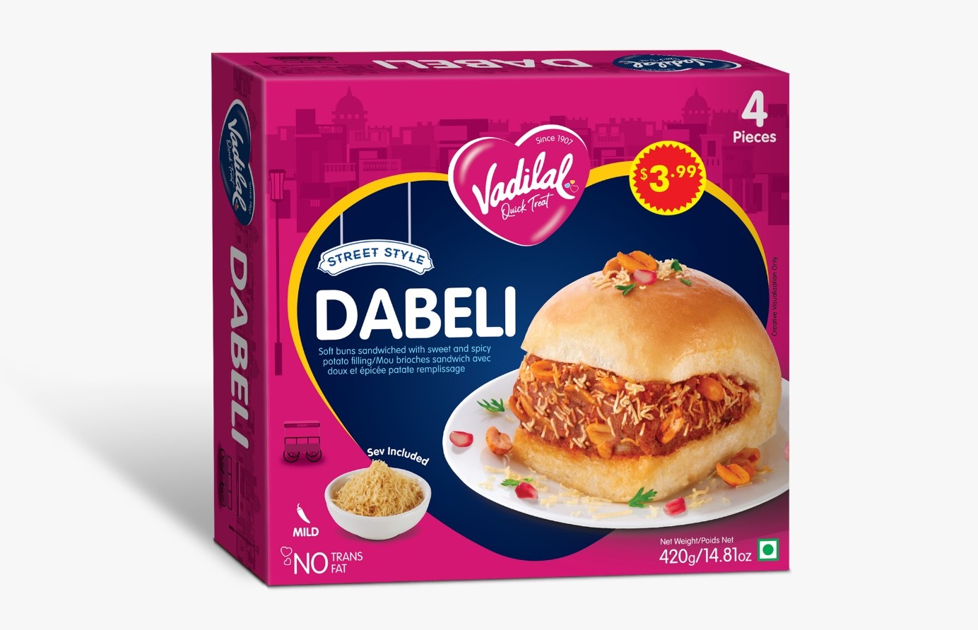 Buy Online Vadilal Dabeli 4 PCS 14.81 OZ-420 GM | NJ USA